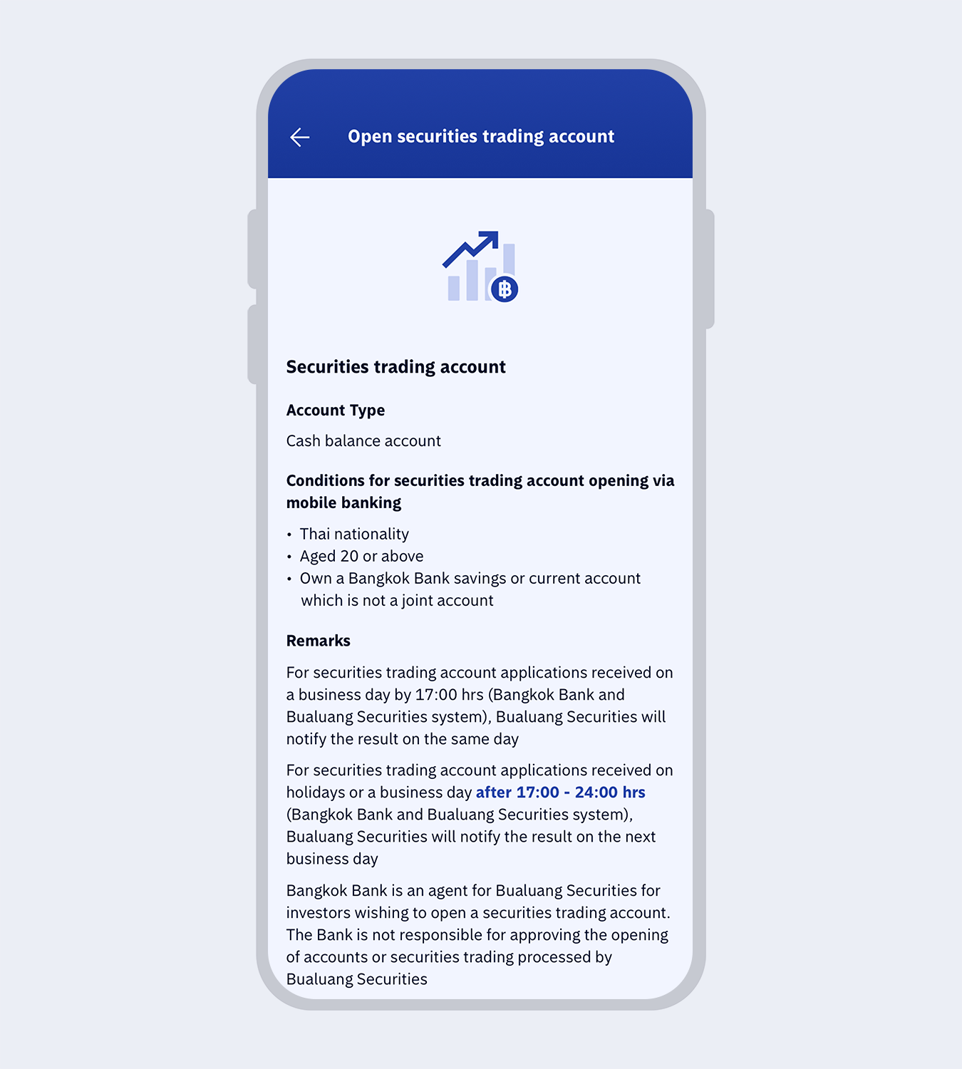 Request to open Securities Trading Account